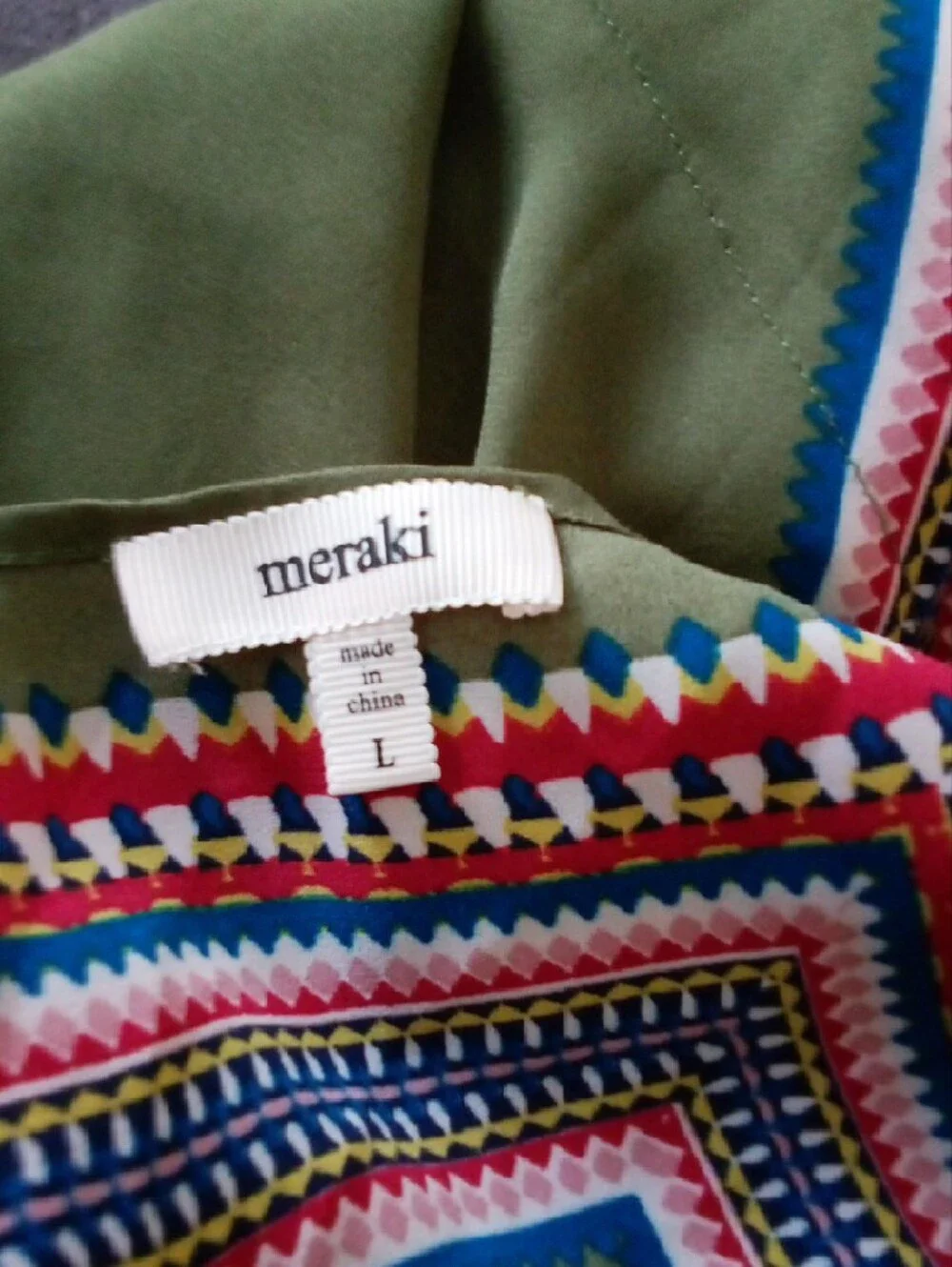 meraki | Tops | Meraki Olive Green Chevrontrim Handkerchief Hem Cami ...
